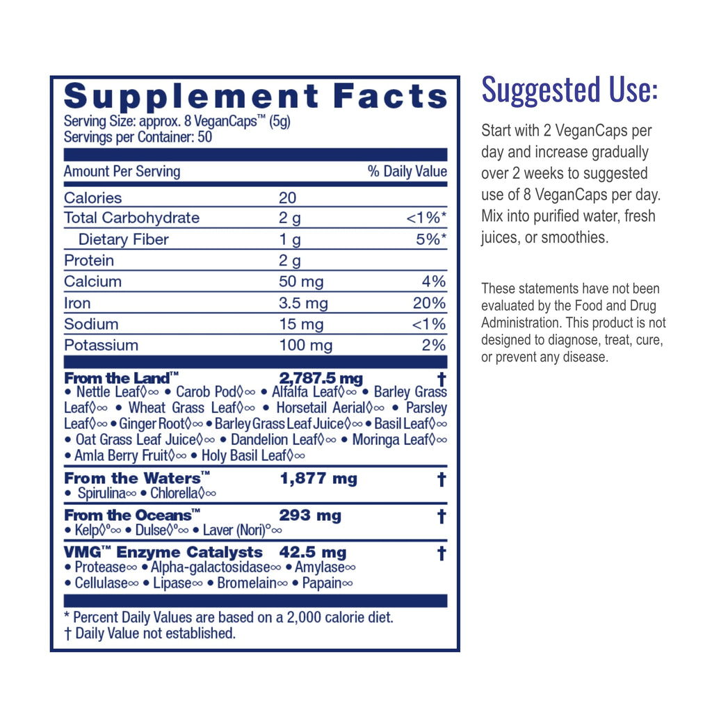 easy-to-mix green powder supplement