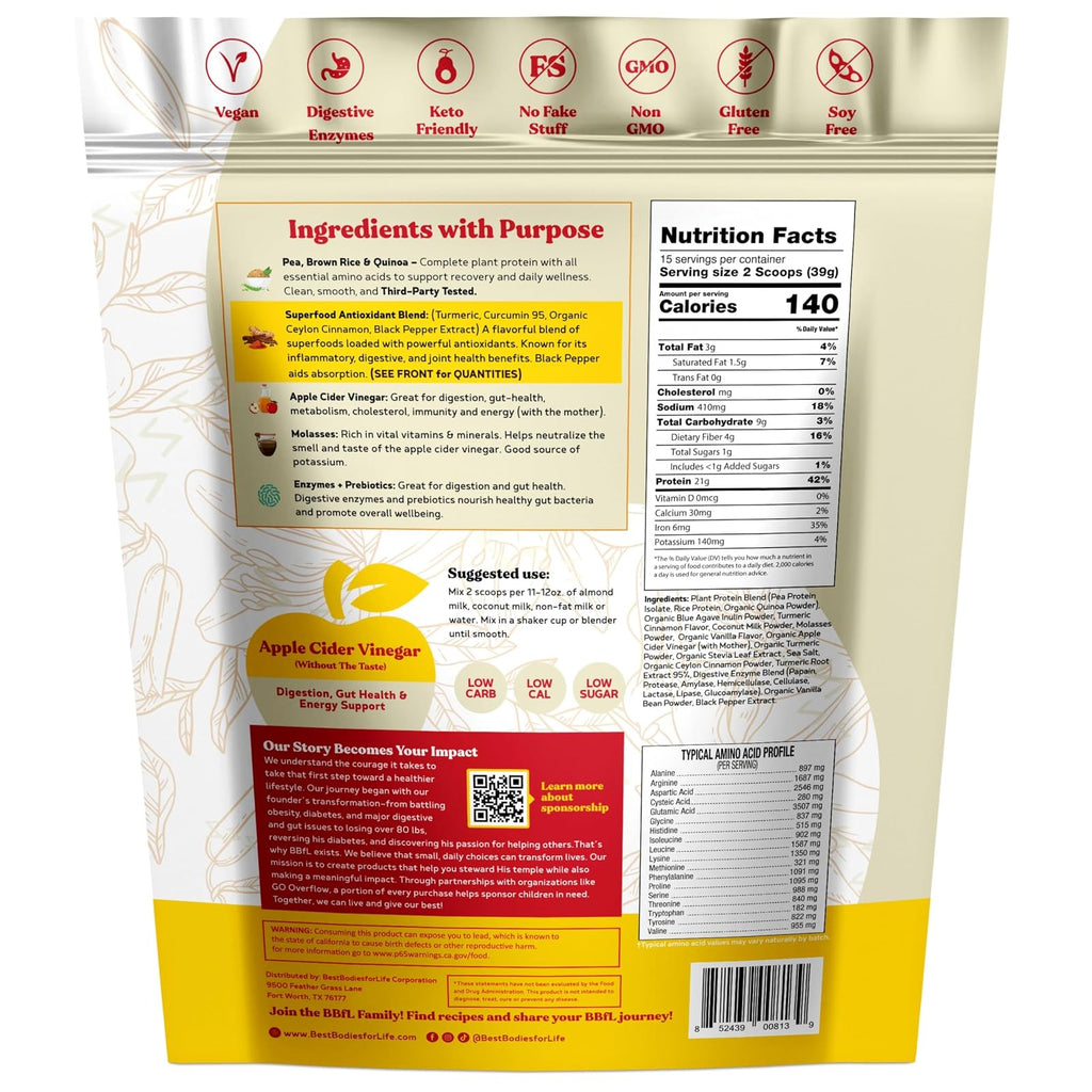 easy-to-mix plant-based protein powder