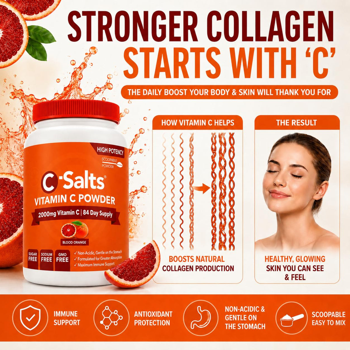 Easy-to-mix vitamin C powder formula