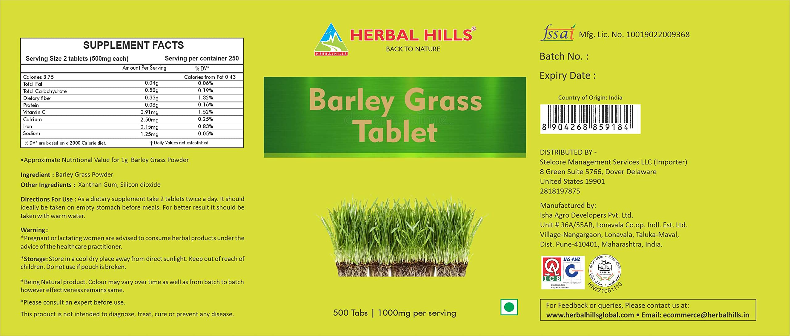 easy-to-swallow barley grass tablets