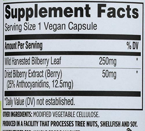 easy-to-swallow bilberry dietary supplement
