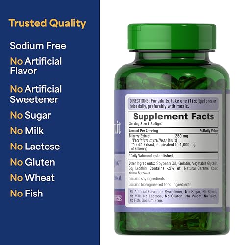 easy to swallow bilberry softgels