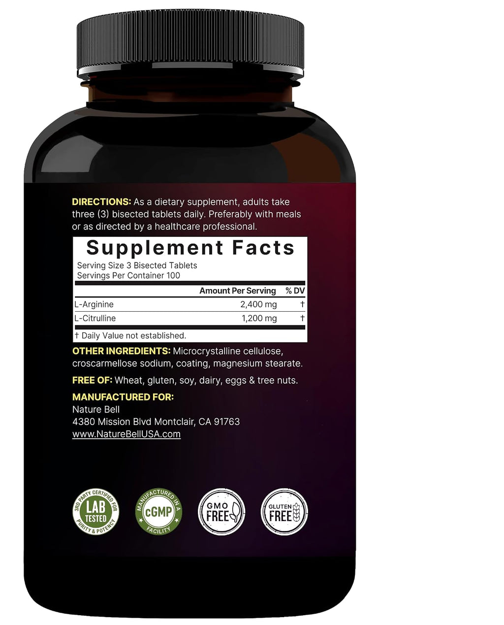 easy-to-swallow bisected nitric oxide tablets