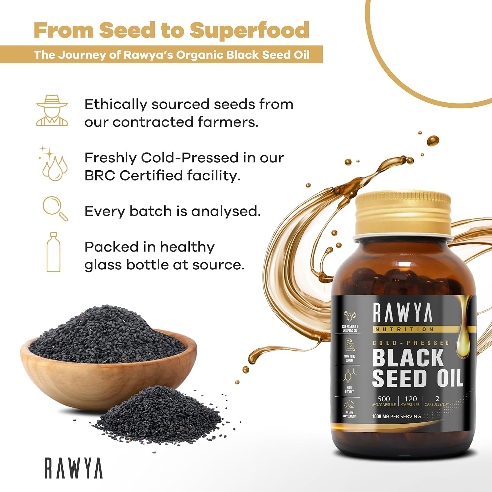 easy-to-swallow black seed oil capsules