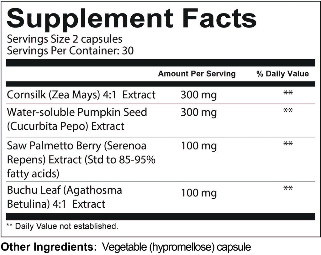 easy-to-swallow bladder control capsules