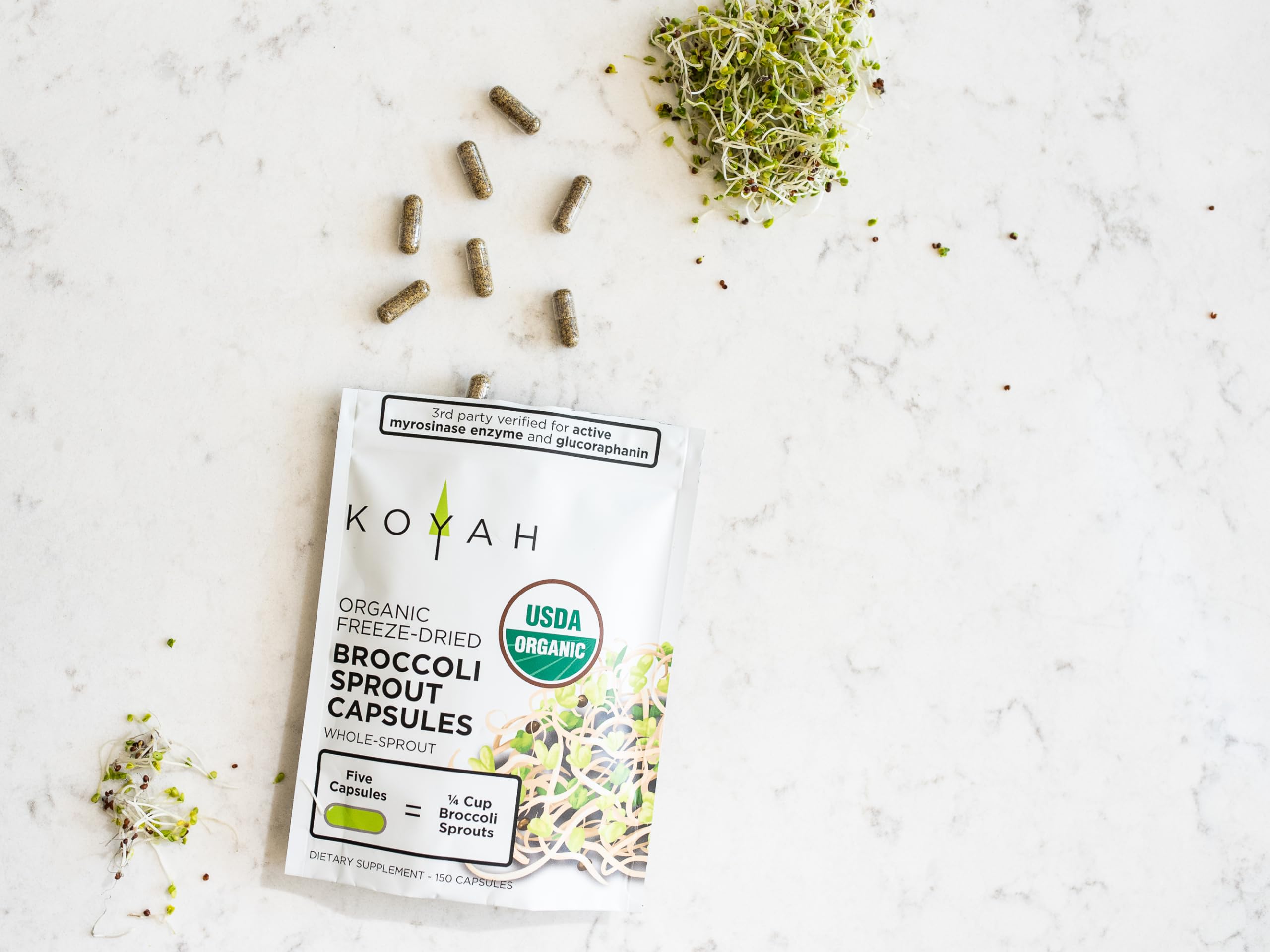 easy-to-swallow broccoli sprout capsules