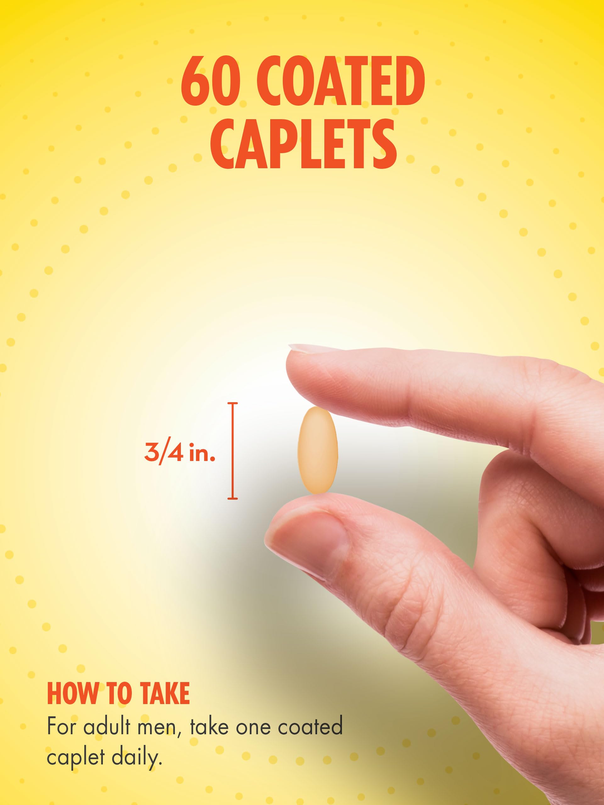 Easy-to-swallow caplets for convenience