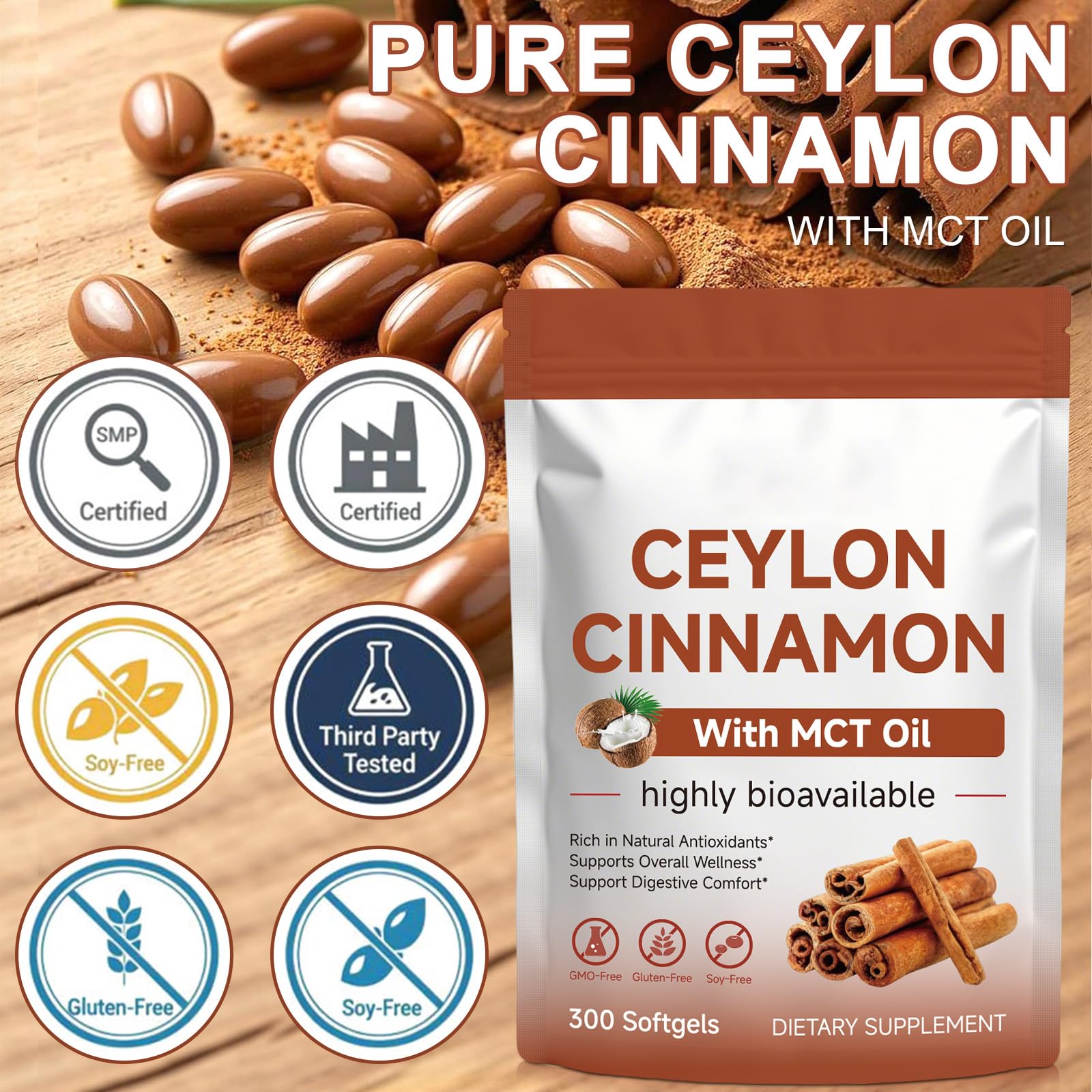 Easy-to-swallow Ceylon cinnamon capsules