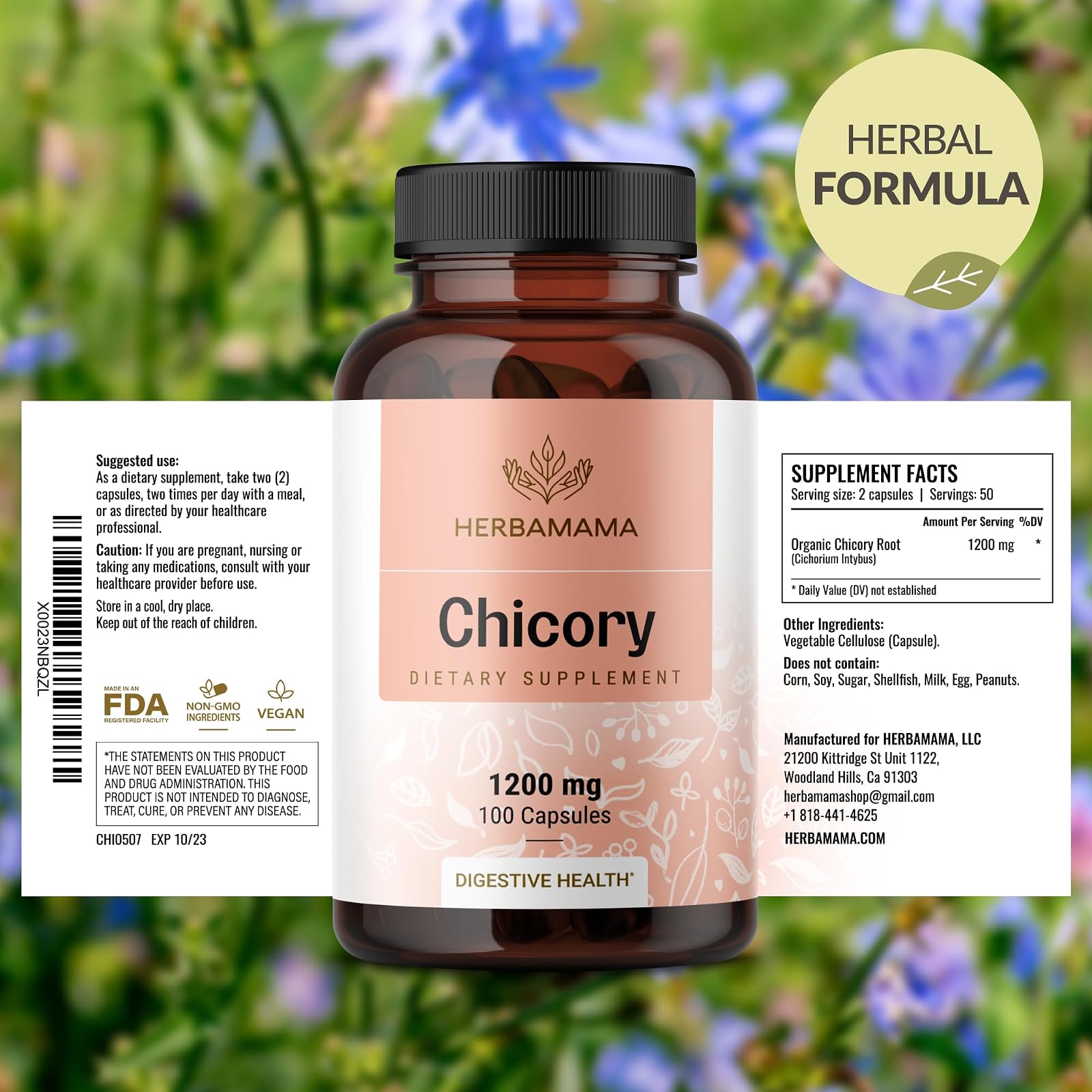 easy-to-swallow chicory root capsules