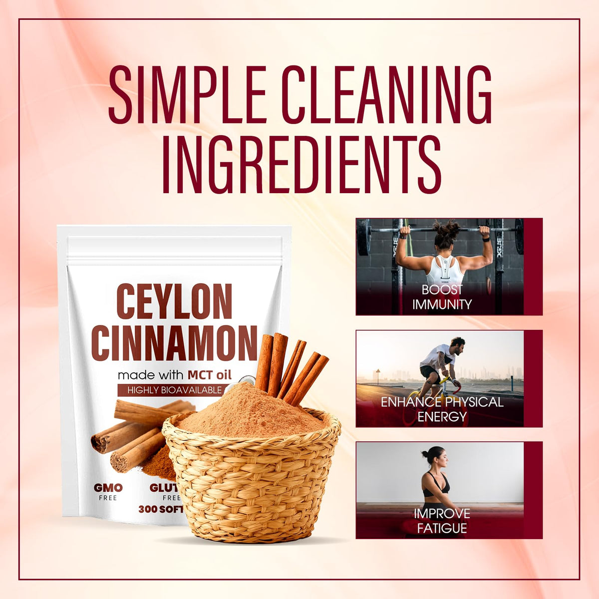 easy-to-swallow cinnamon softgel capsules