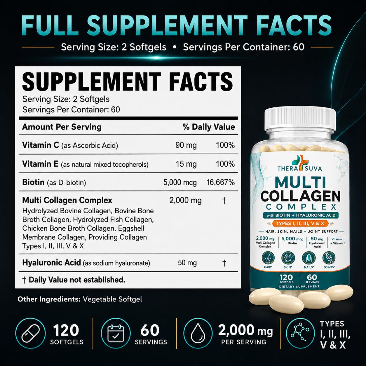 easy-to-swallow collagen softgels