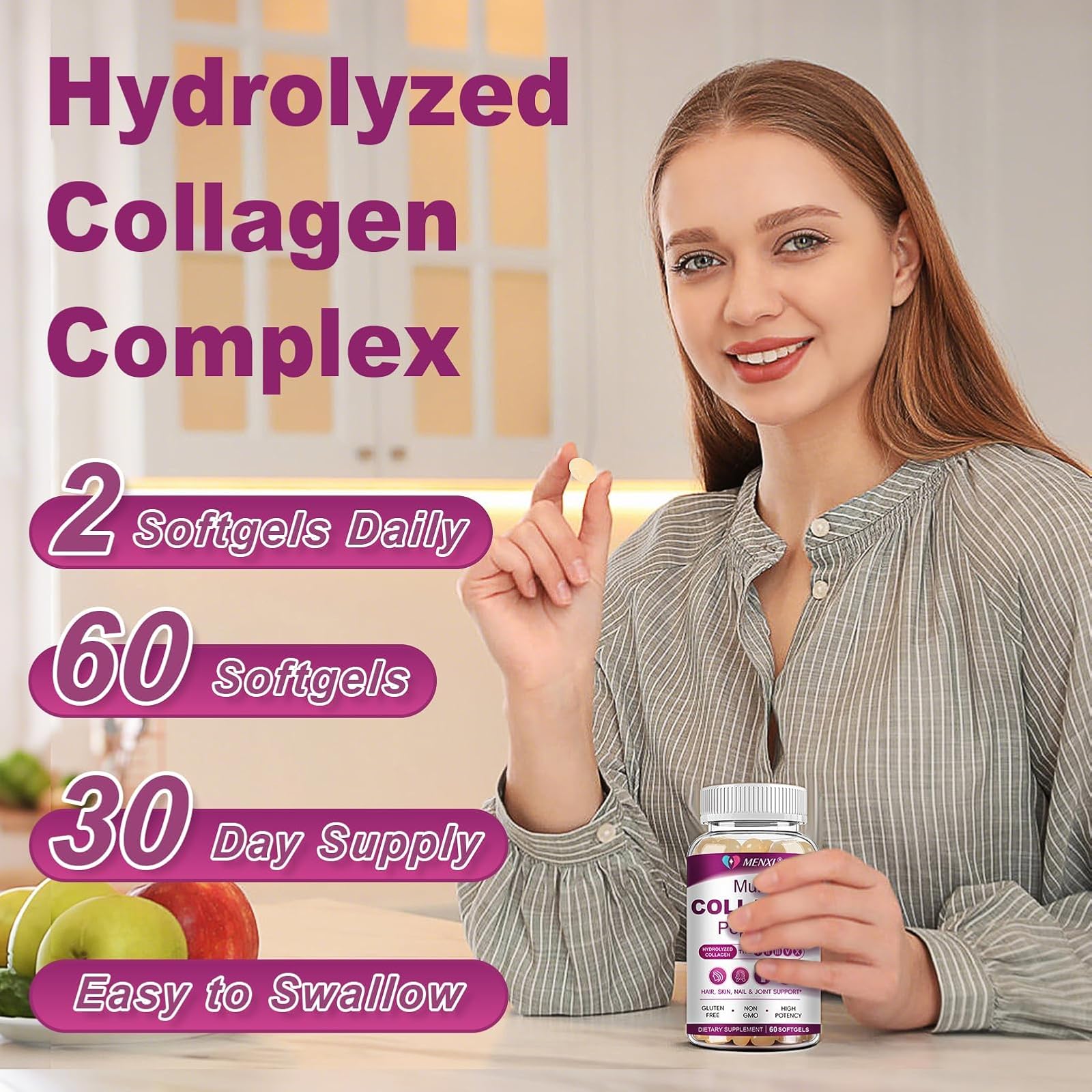 easy to swallow collagen softgels