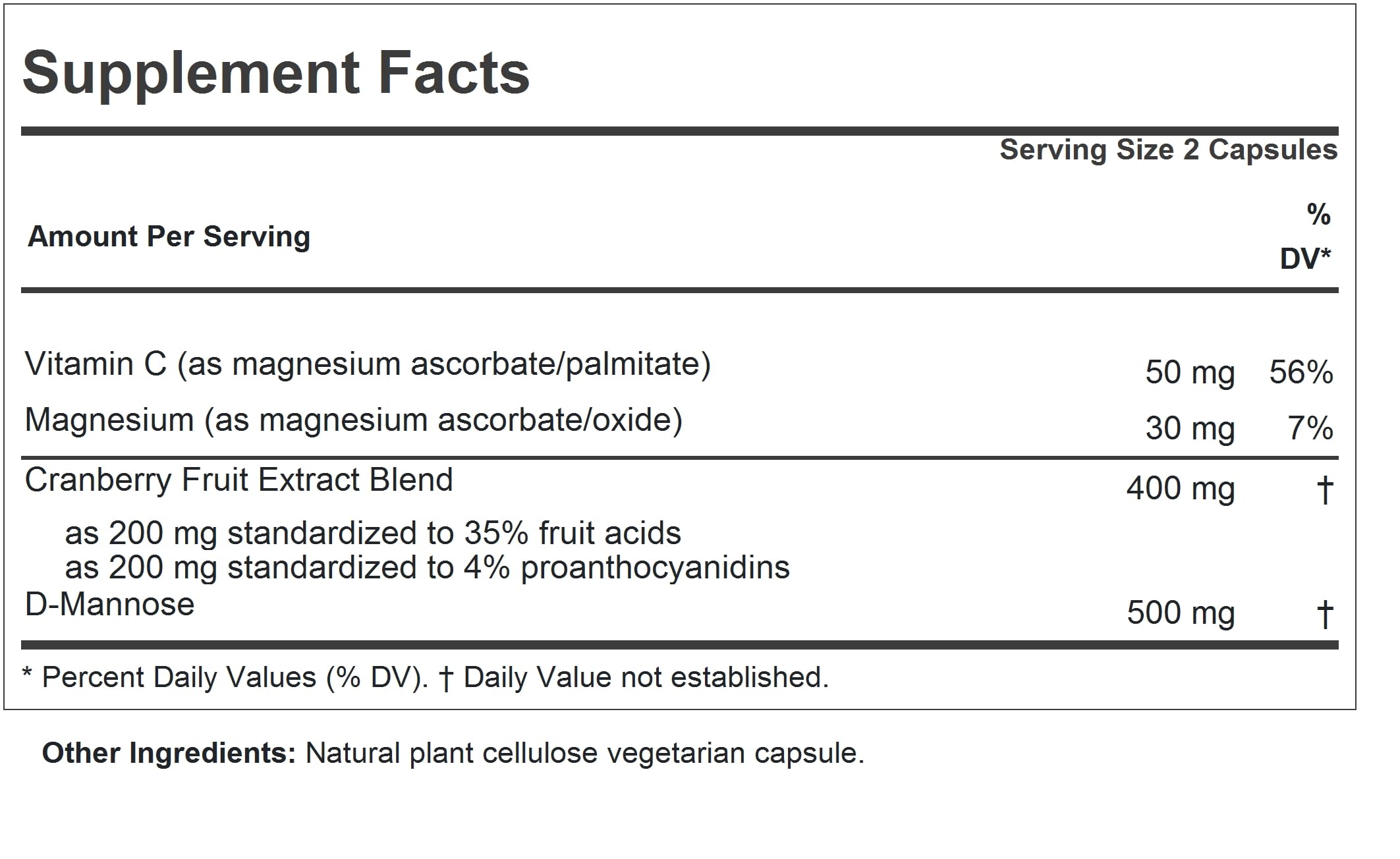 Easy to swallow cranberry capsules
