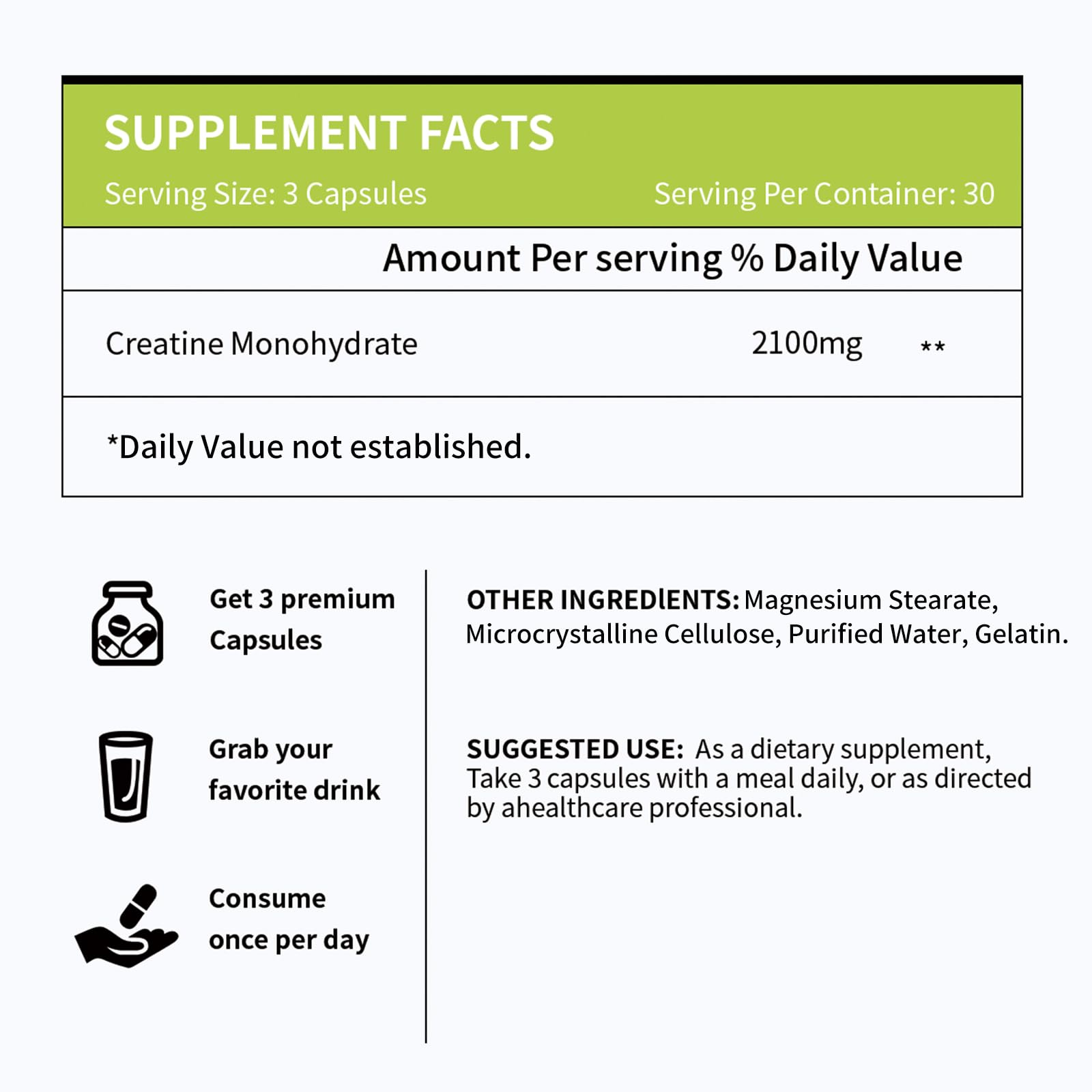 easy-to-swallow creatine capsules