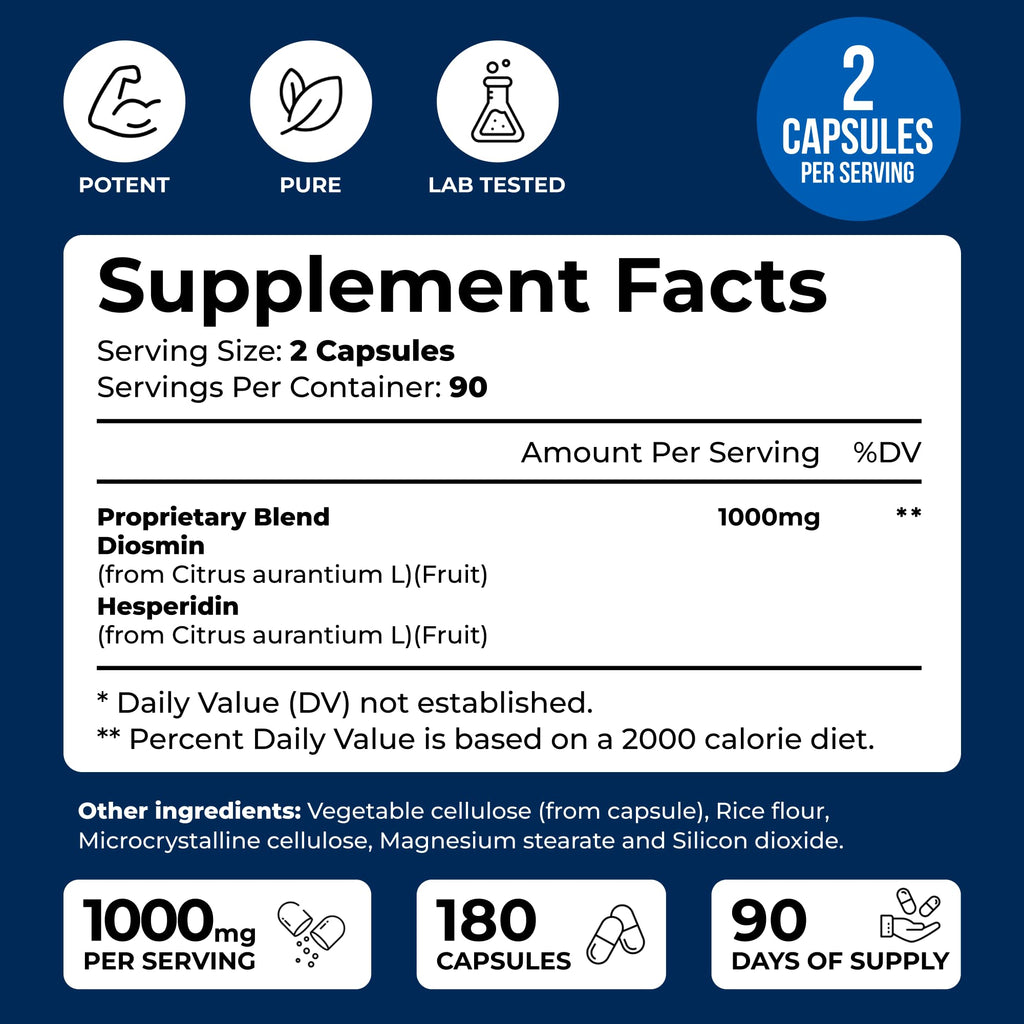 easy-to-swallow Diosmin Hesperidin capsules