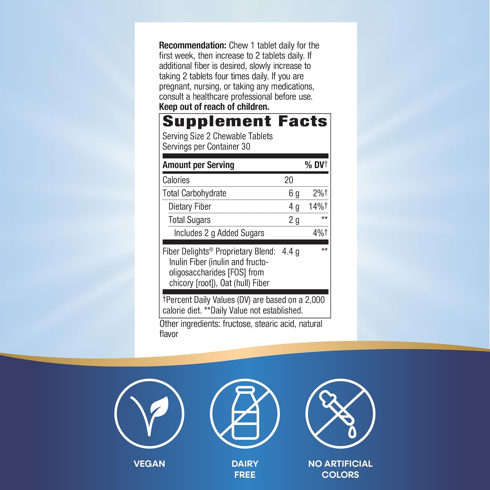 Easy-to-swallow fiber tablets