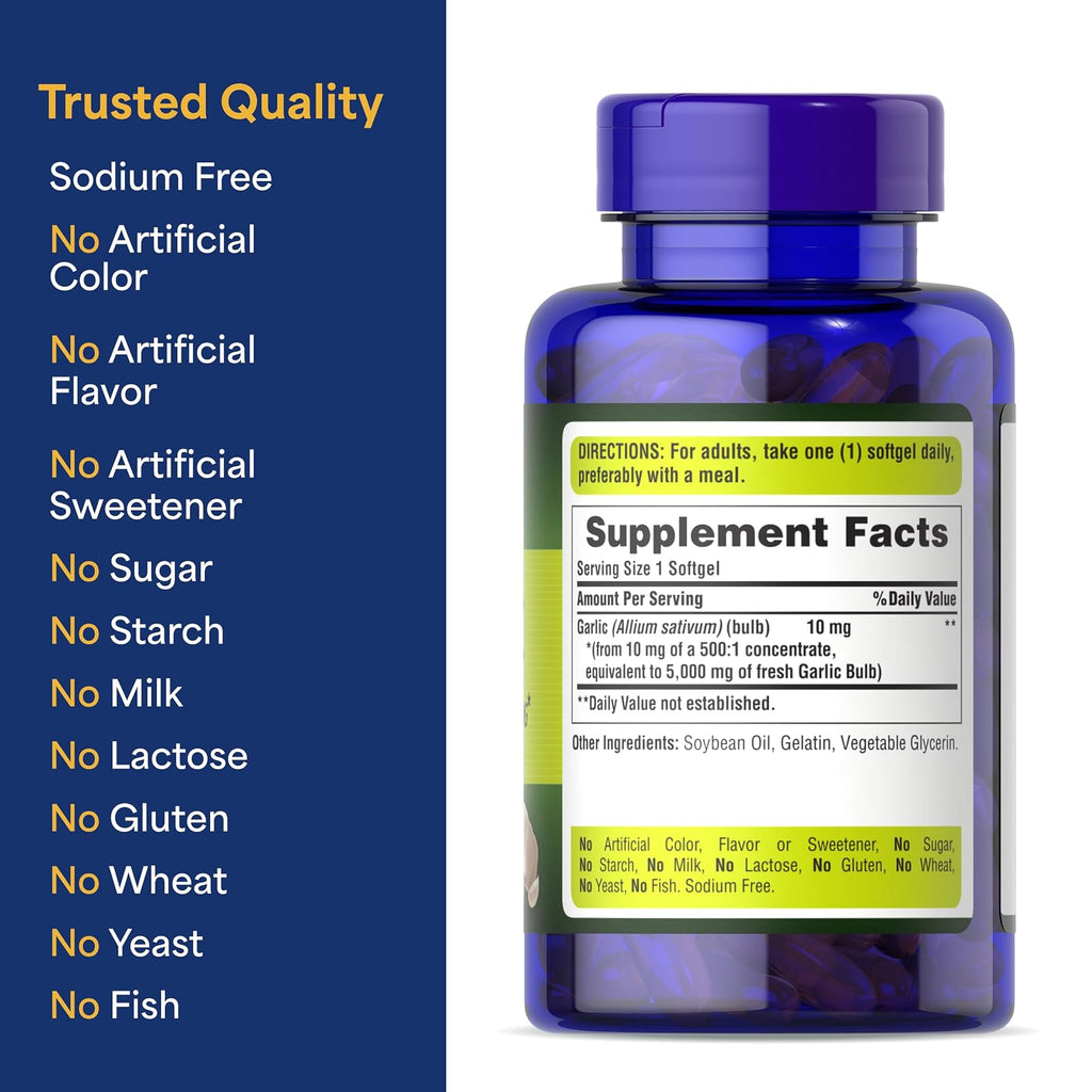 easy-to-swallow garlic softgels for convenience