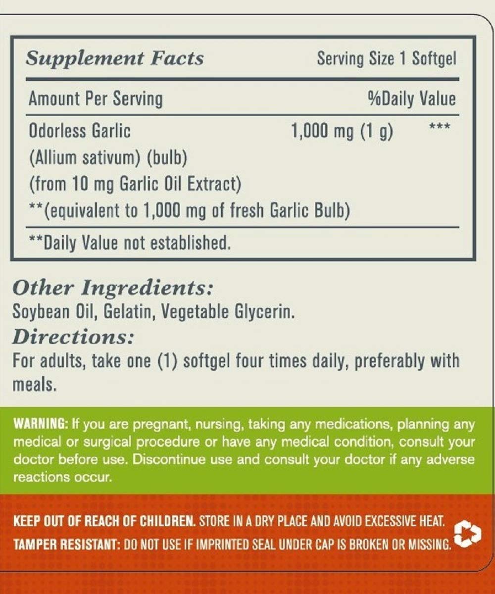 easy to swallow garlic softgels