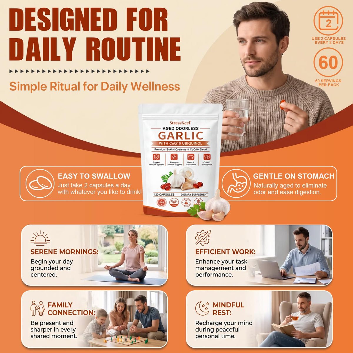 Easy-to-swallow garlic softgels