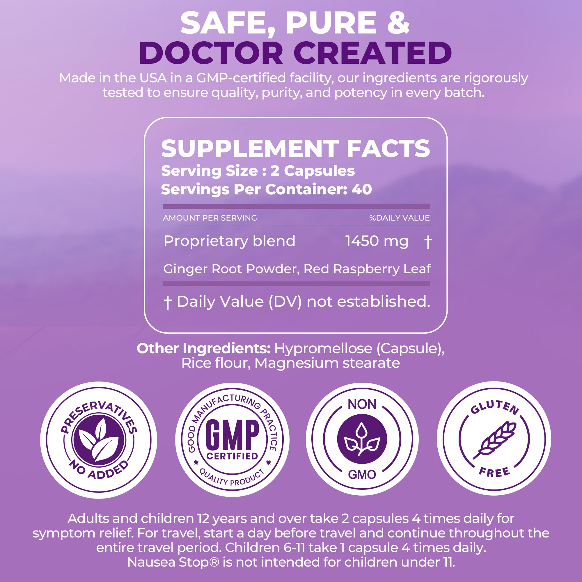 easy-to-swallow ginger relief capsules