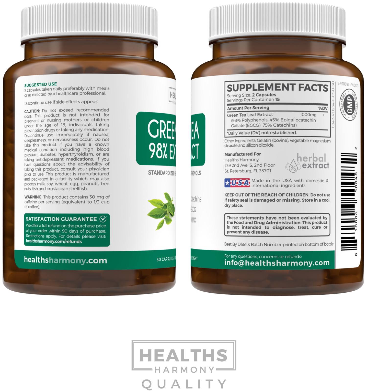 easy to swallow green tea capsules