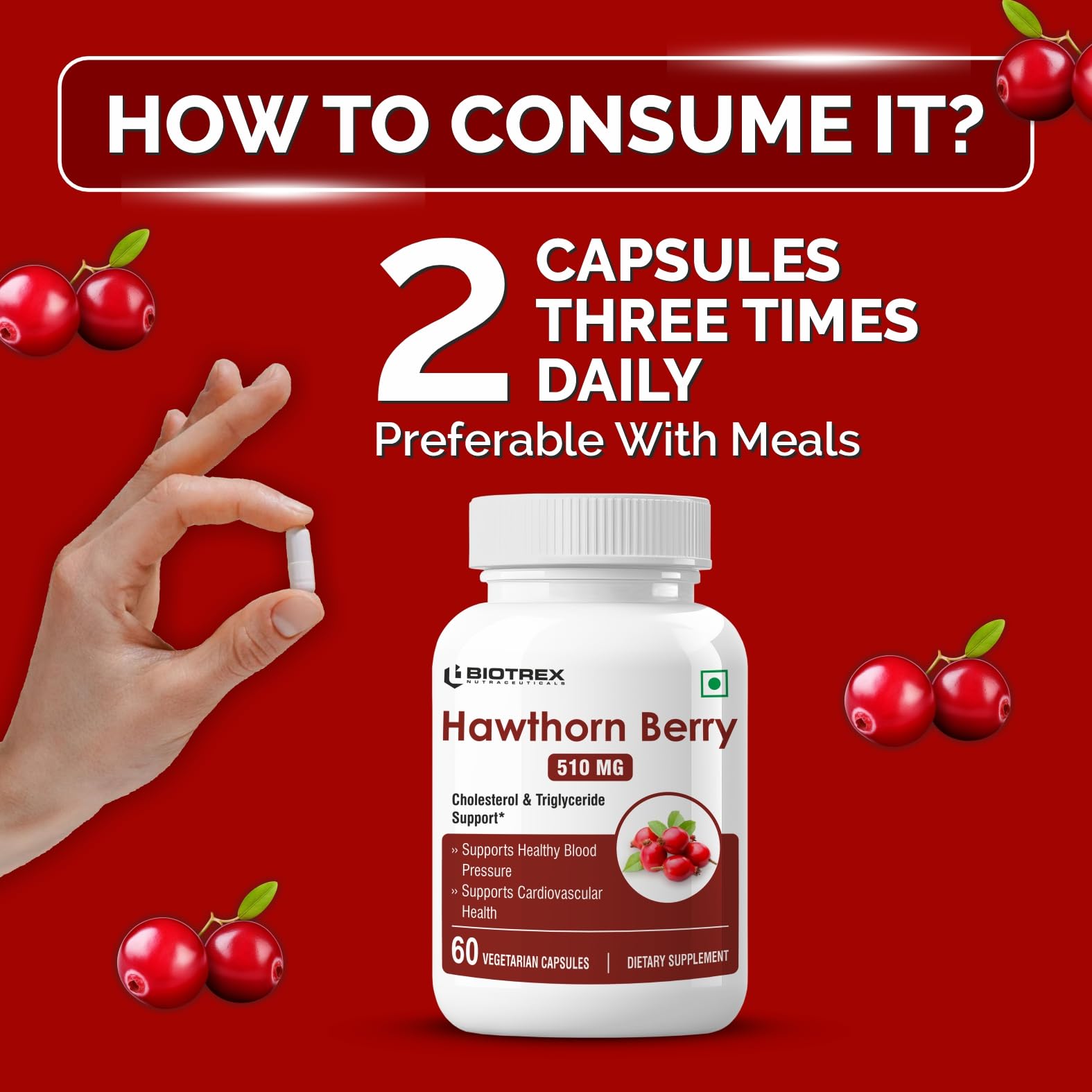 easy-to-swallow hawthorn berry capsules