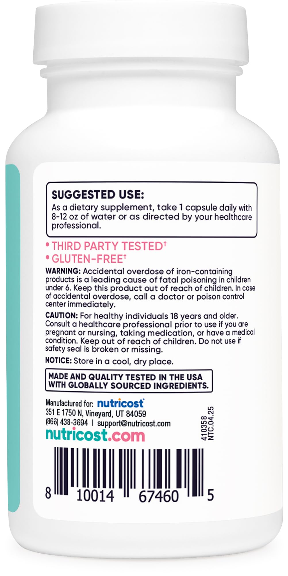 Easy-to-swallow iron capsules for women