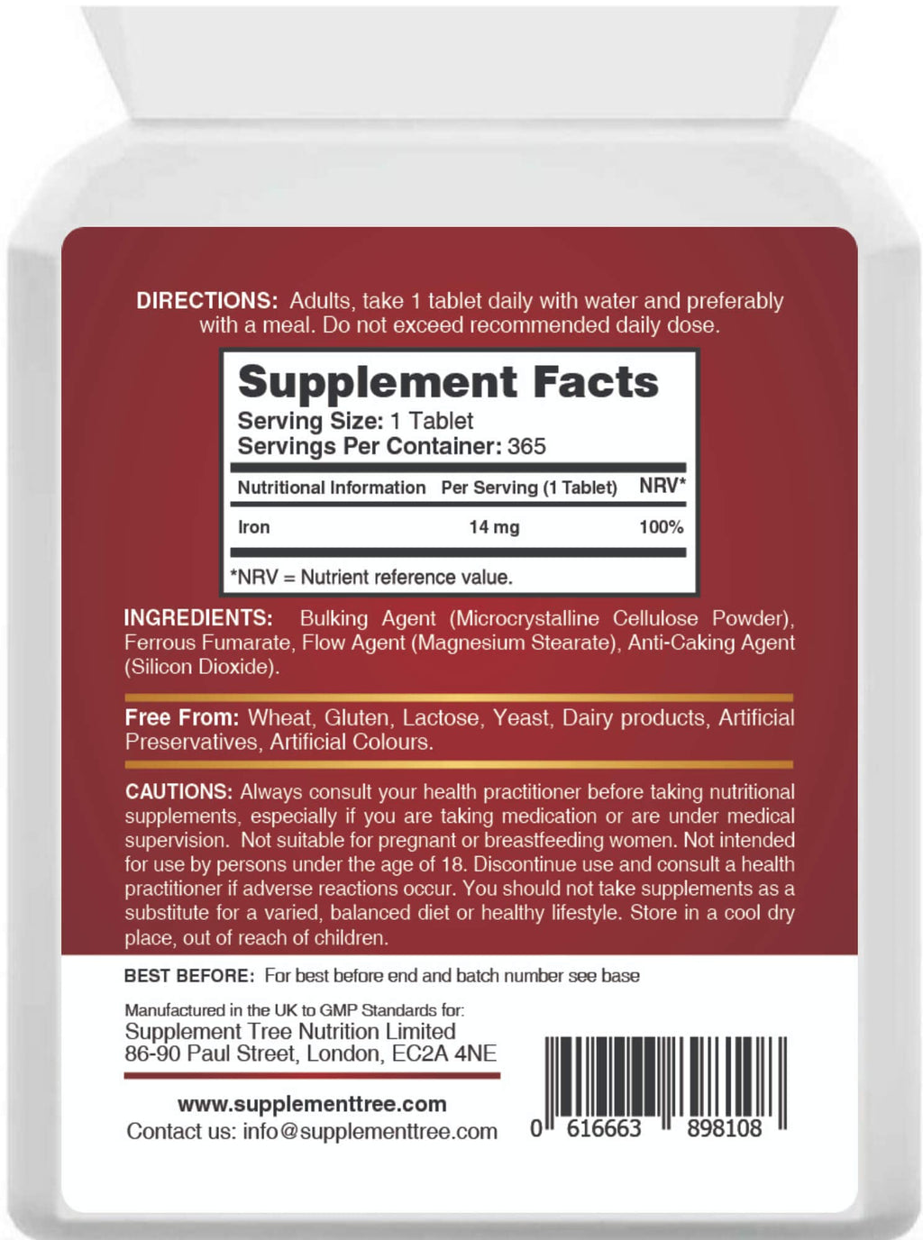 Easy to swallow iron pills Canada
