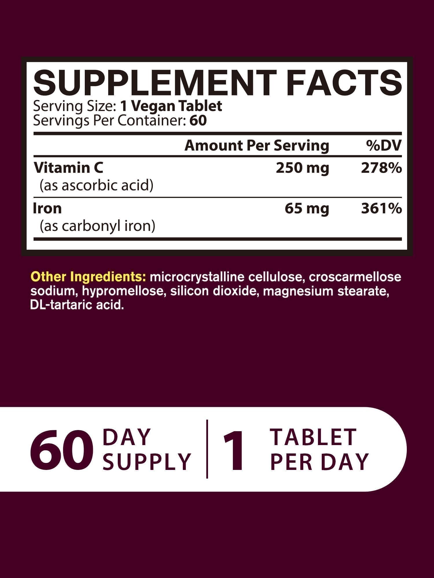 easy-to-swallow iron tablets for adults