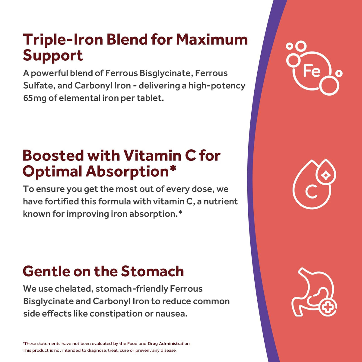 easy-to-swallow iron tablets