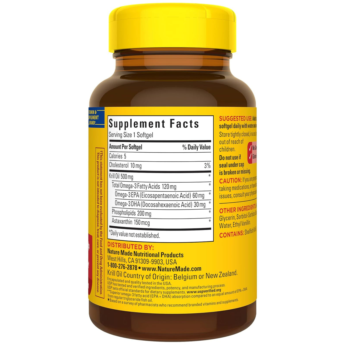 Easy-to-swallow krill oil capsules