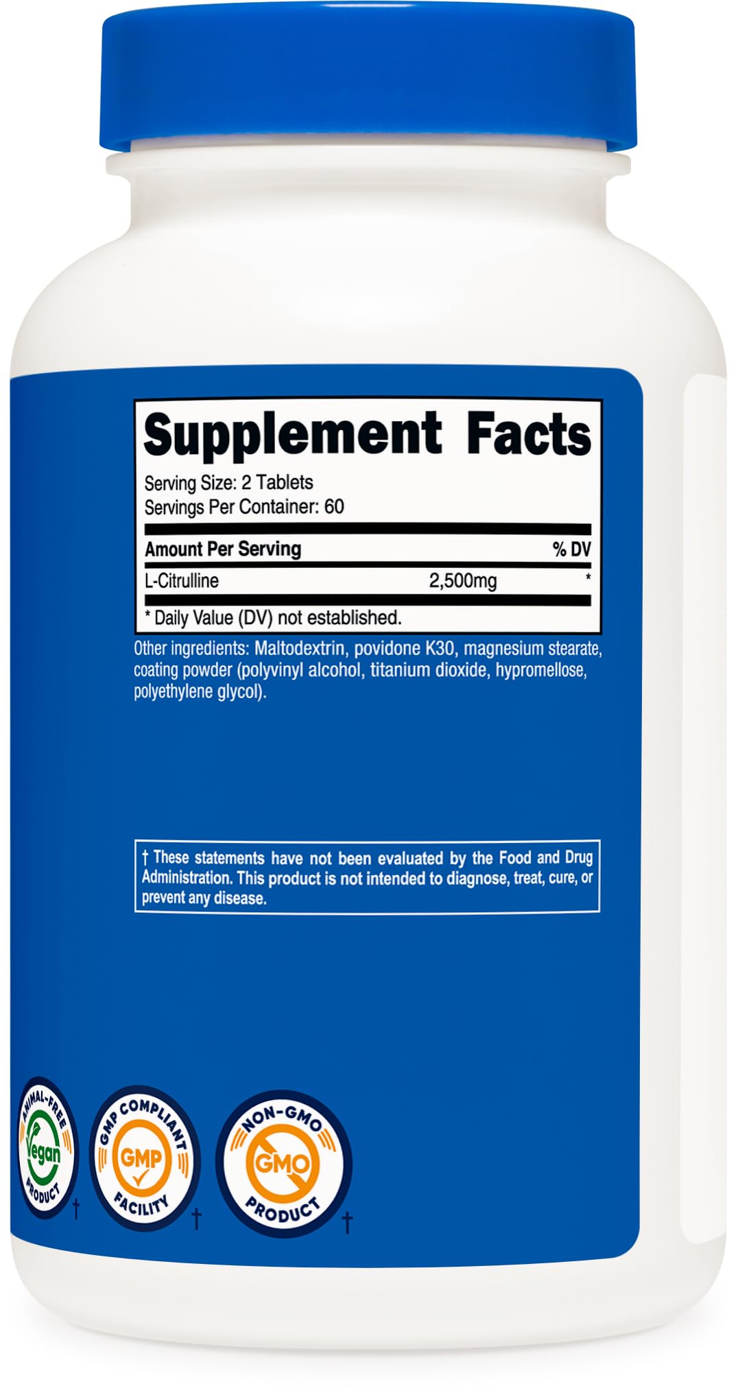Easy-to-swallow L-Citrulline tablets