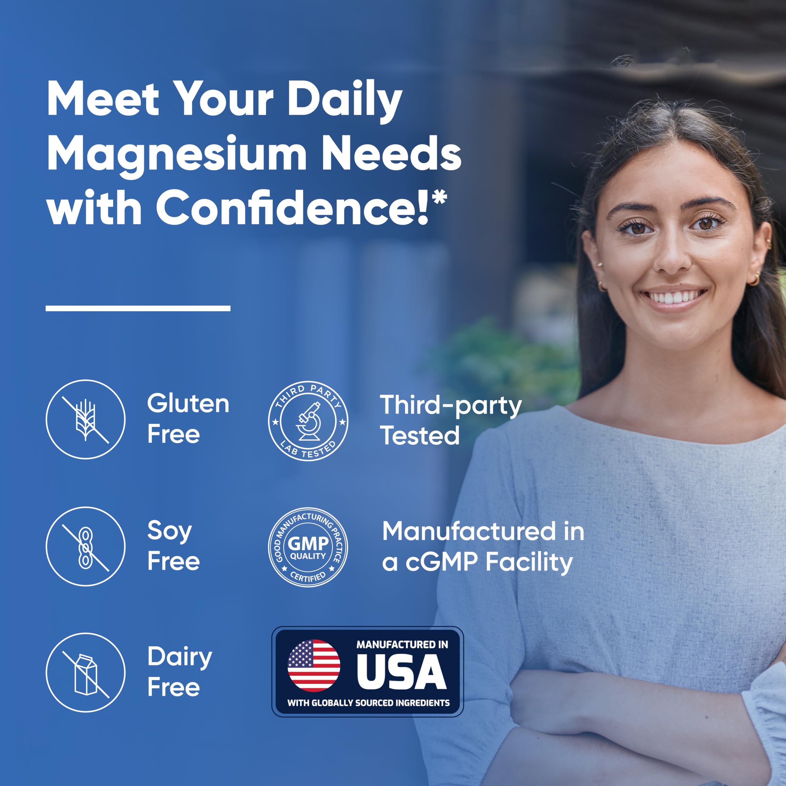 Easy-to-swallow magnesium glycinate capsules