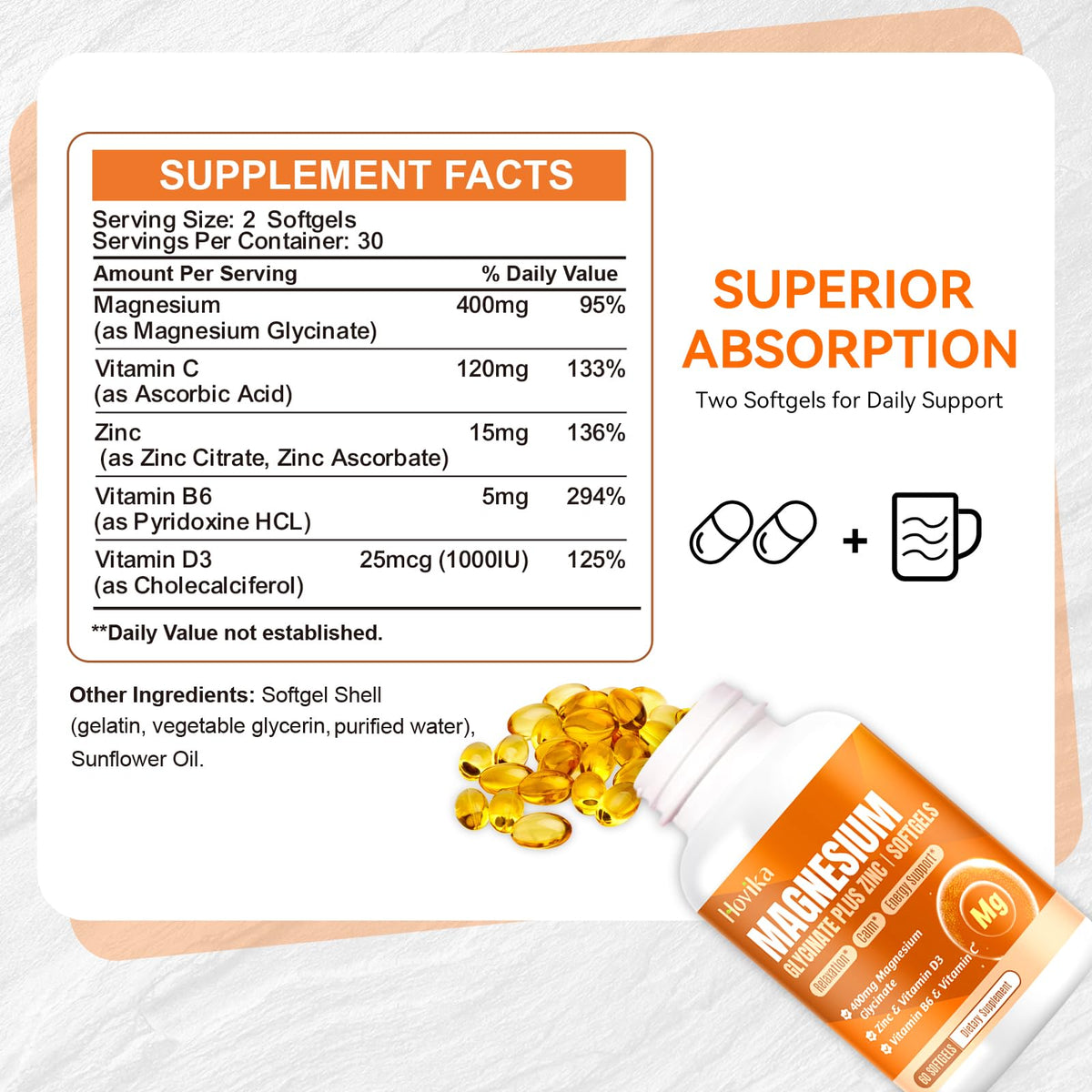 easy to swallow magnesium softgels