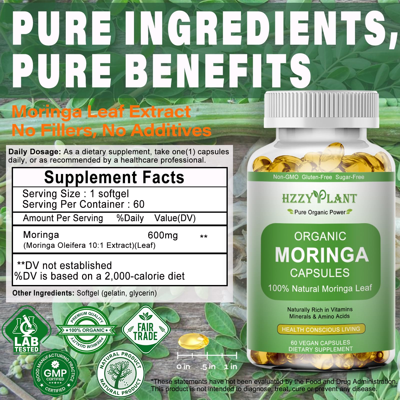 easy-to-swallow moringa softgel capsules