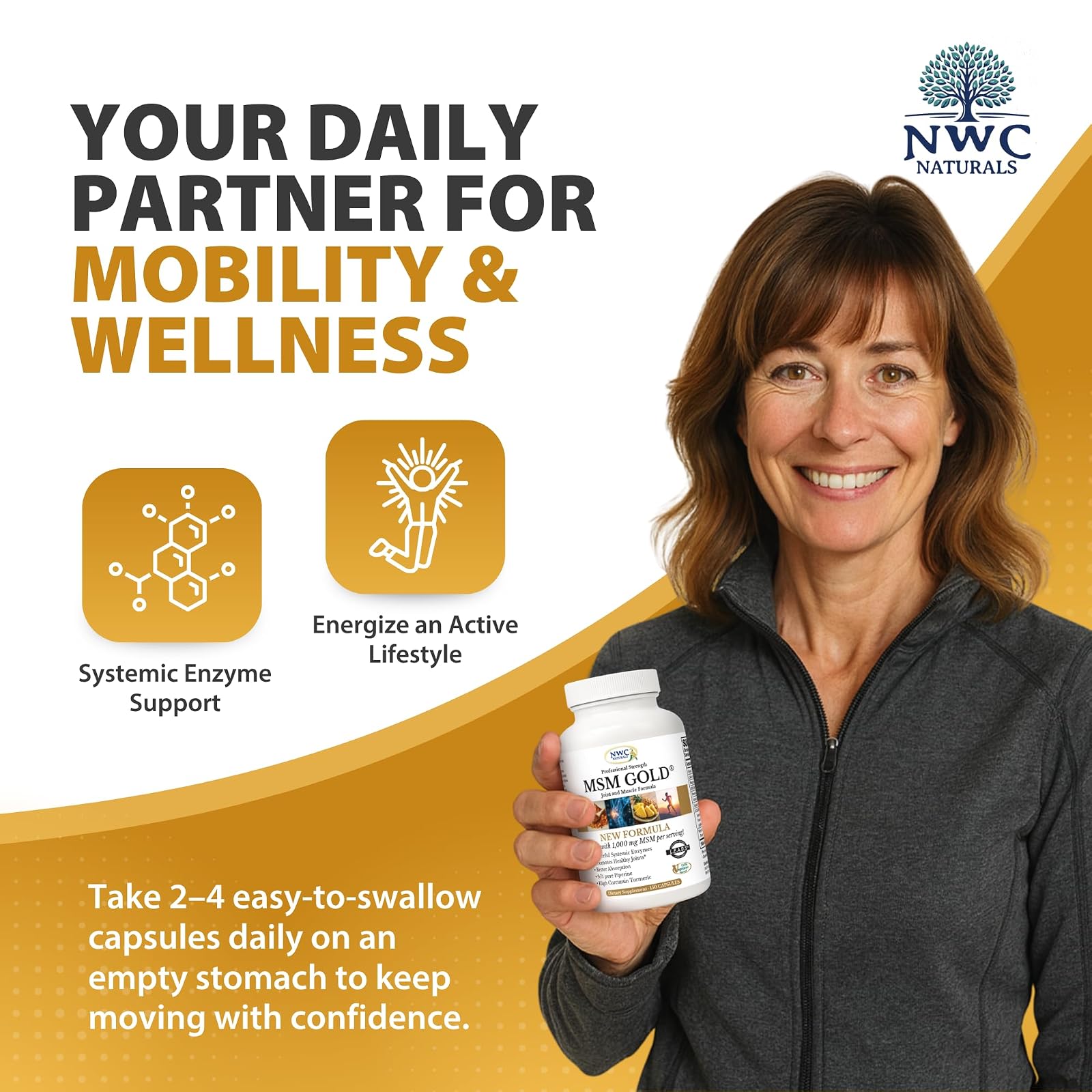easy-to-swallow MSM capsules