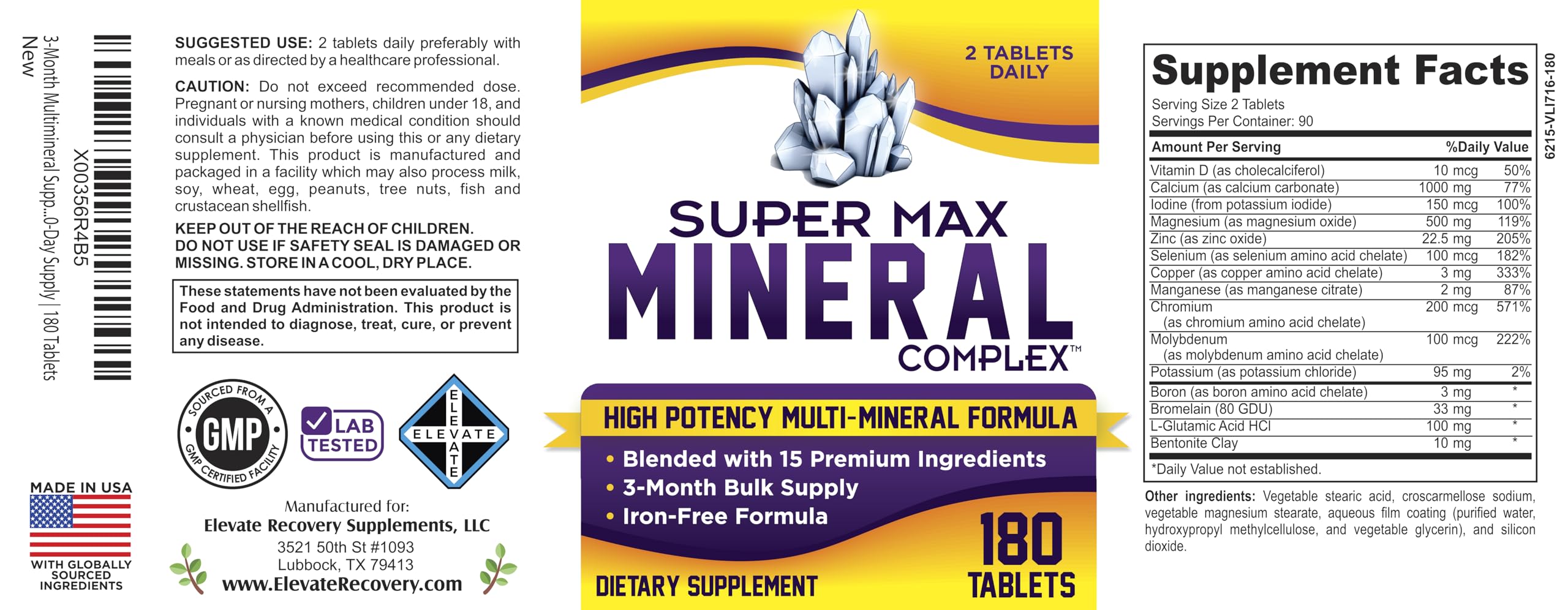 easy-to-swallow multiminerals tablets