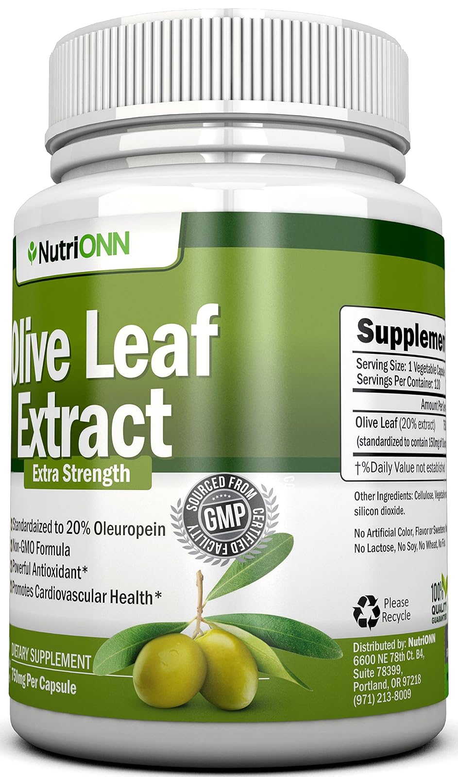 easy-to-swallow Olive Leaf capsules