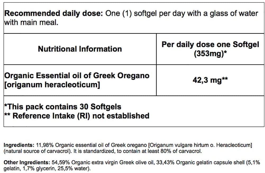 easy to swallow oregano oil softgels