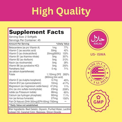easy-to-swallow prenatal liquid softgels