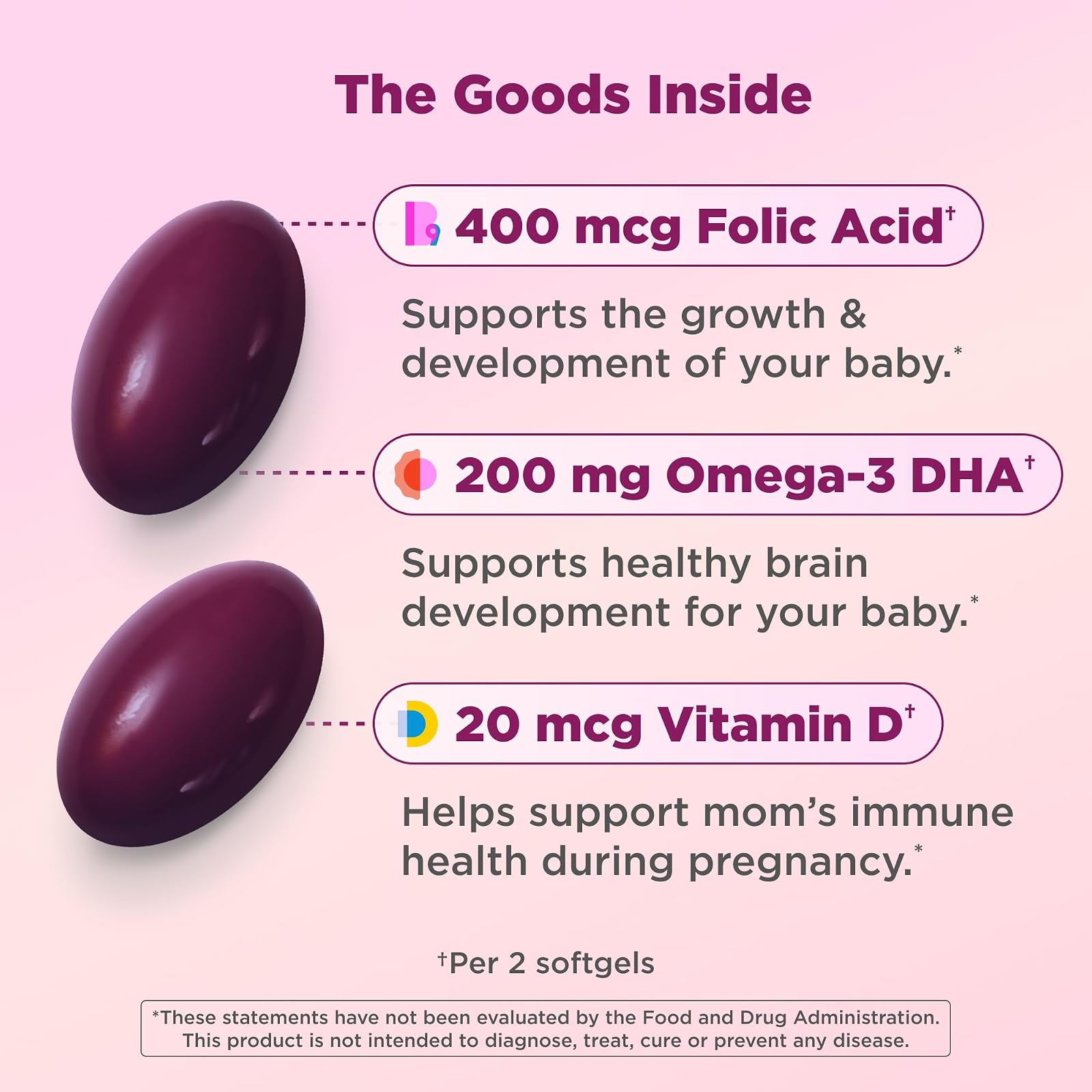 easy-to-swallow prenatal multivitamin softgels