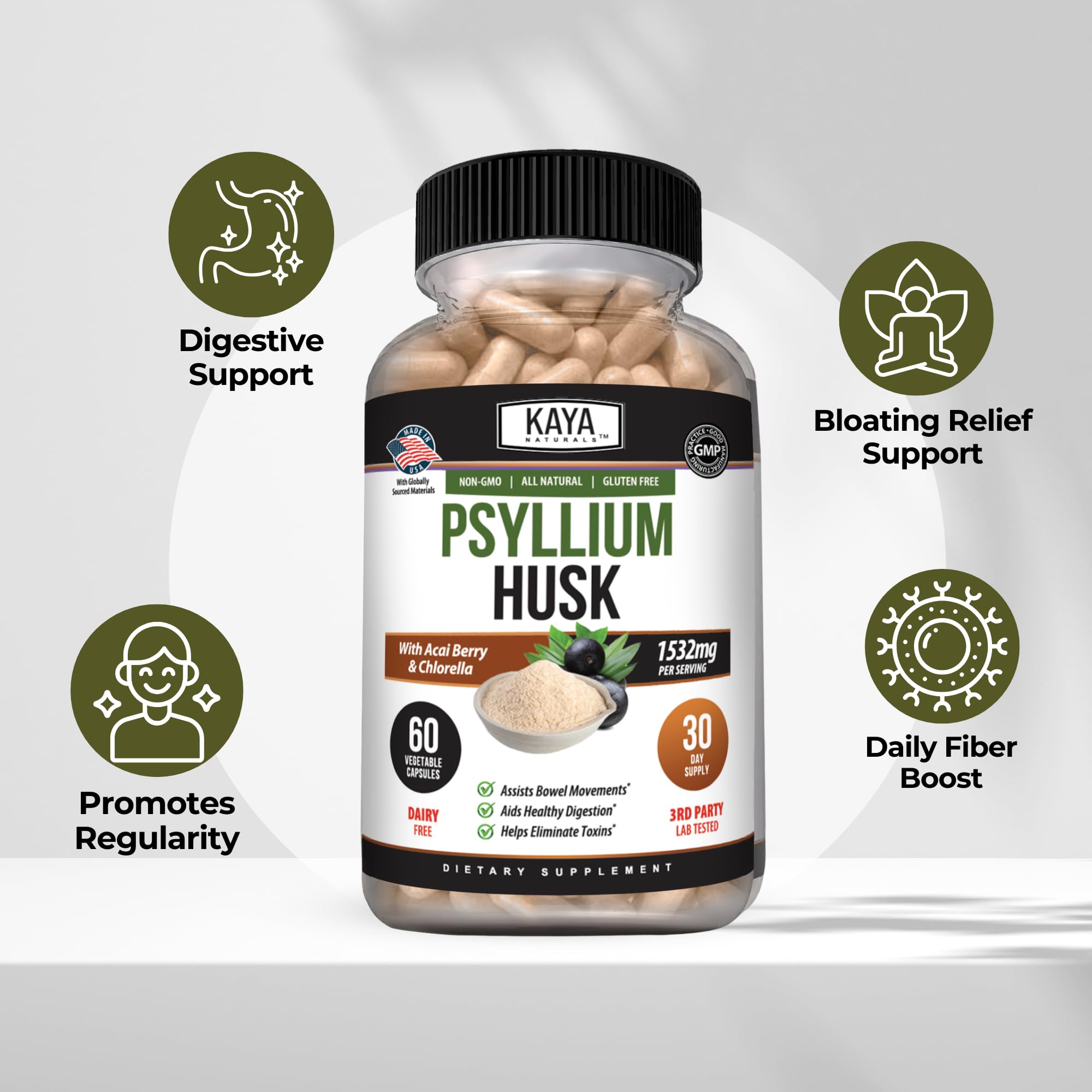 easy-to-swallow psyllium capsules