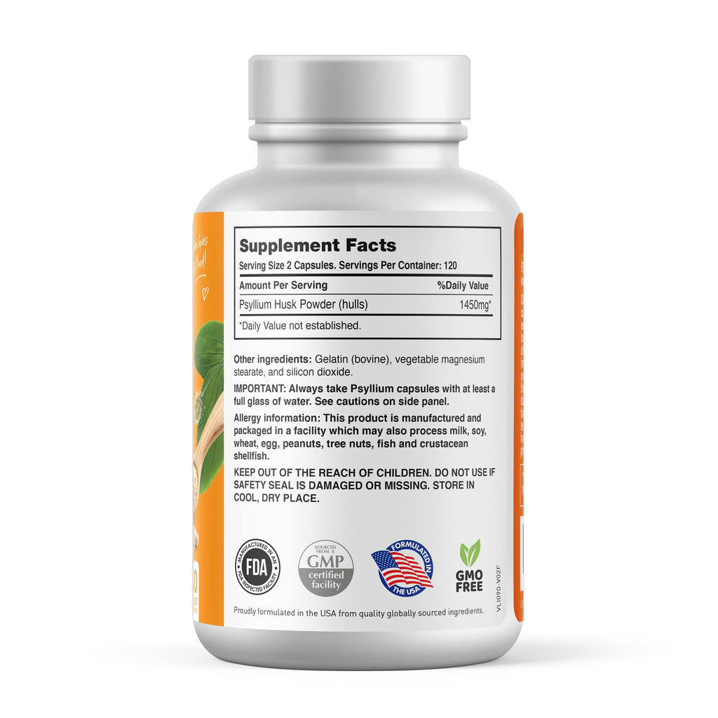 easy-to-swallow psyllium fiber capsules