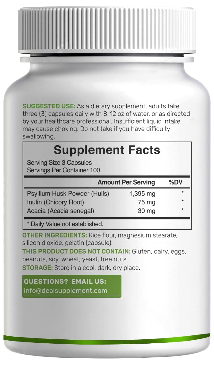 easy to swallow psyllium husk capsules