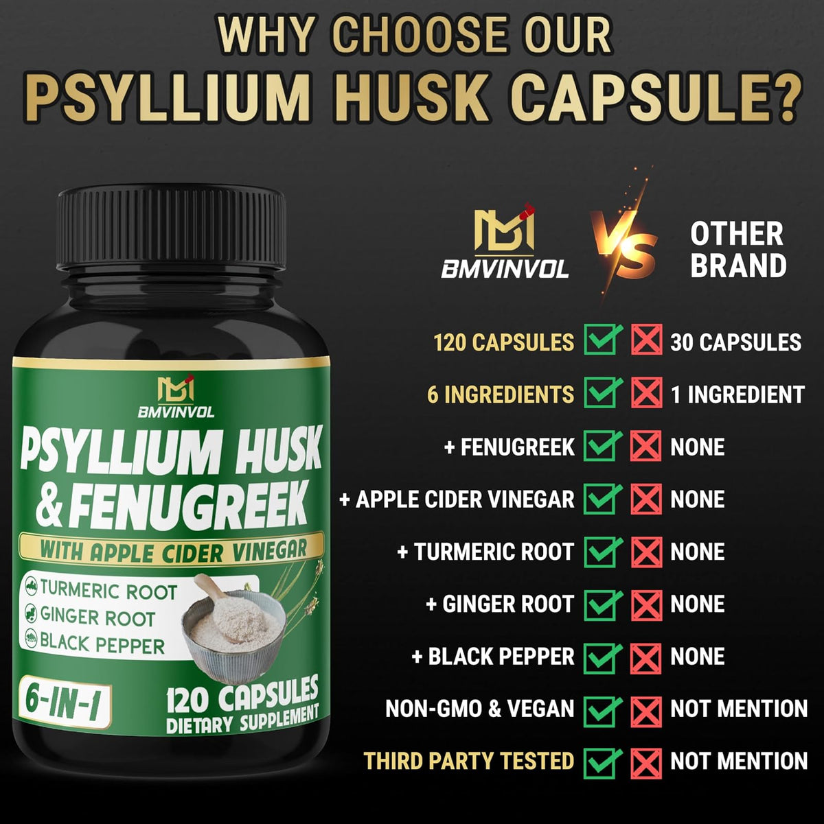 easy-to-swallow psyllium husk capsules