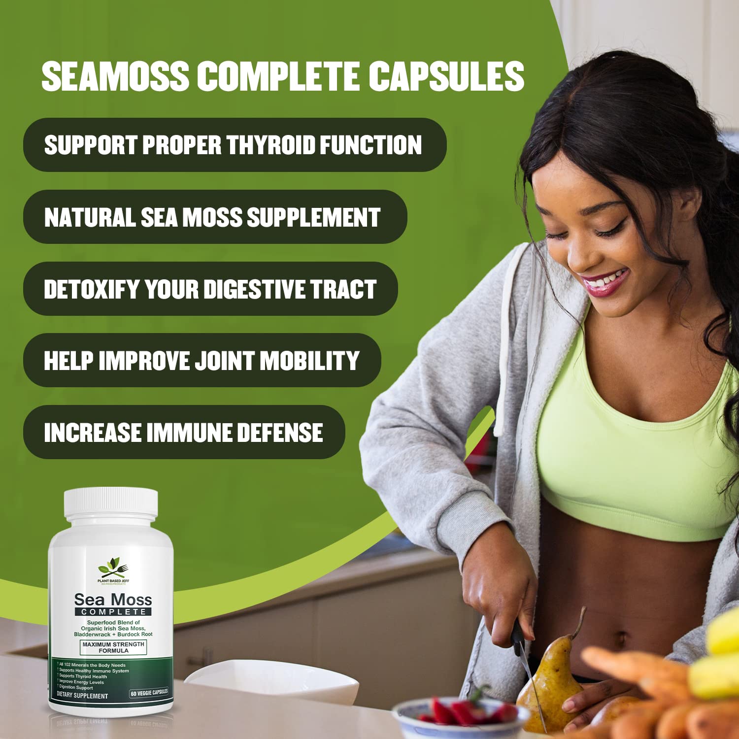 easy-to-swallow sea moss capsules