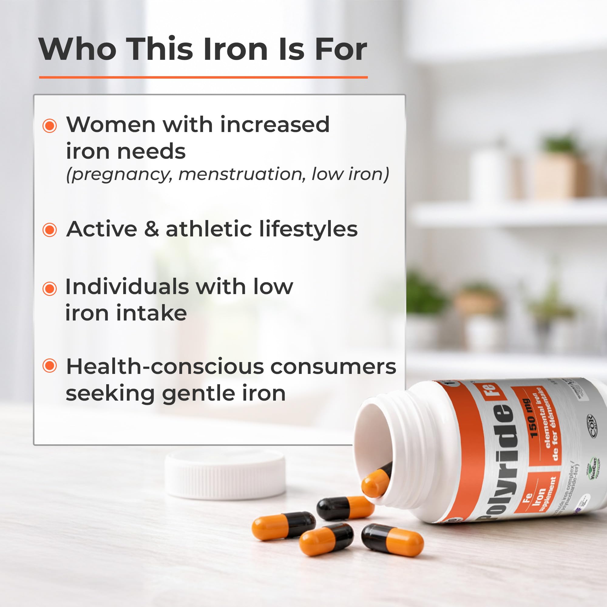 easy-to-swallow vegan iron capsules