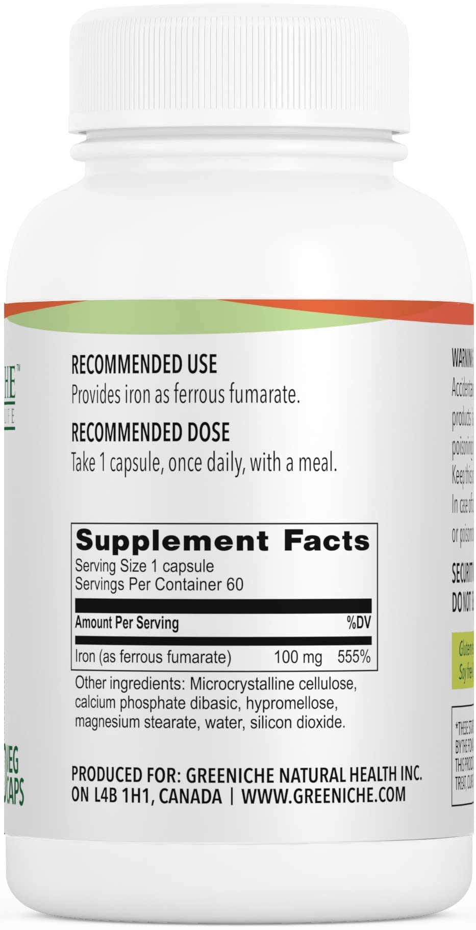 Easy-to-swallow vegan iron capsules