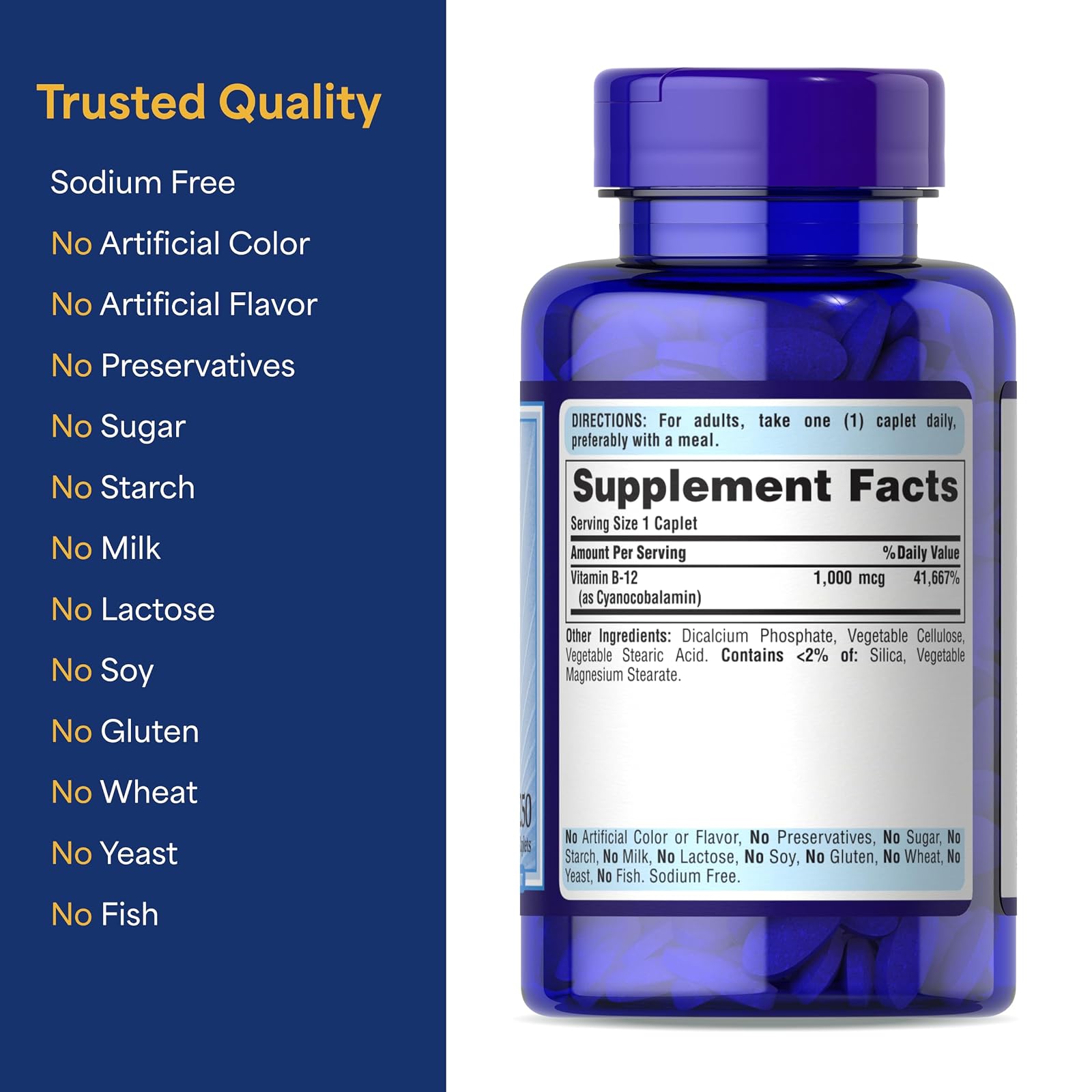 easy to swallow vitamin b12 caplets