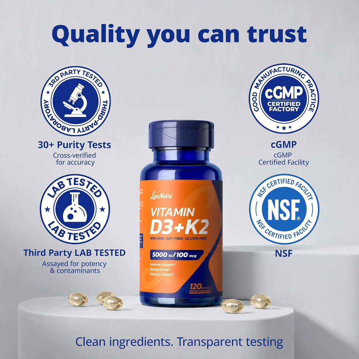 easy to swallow Vitamin D softgels